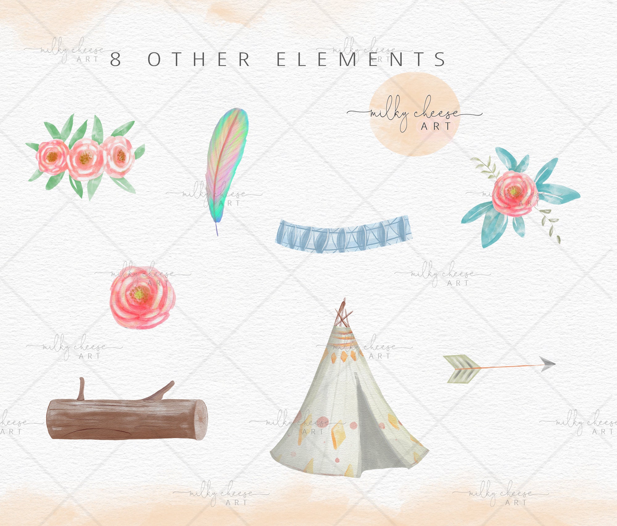 Woodland Nursery Clipart, Tribal Woodland Animals, Woodland Animals ...