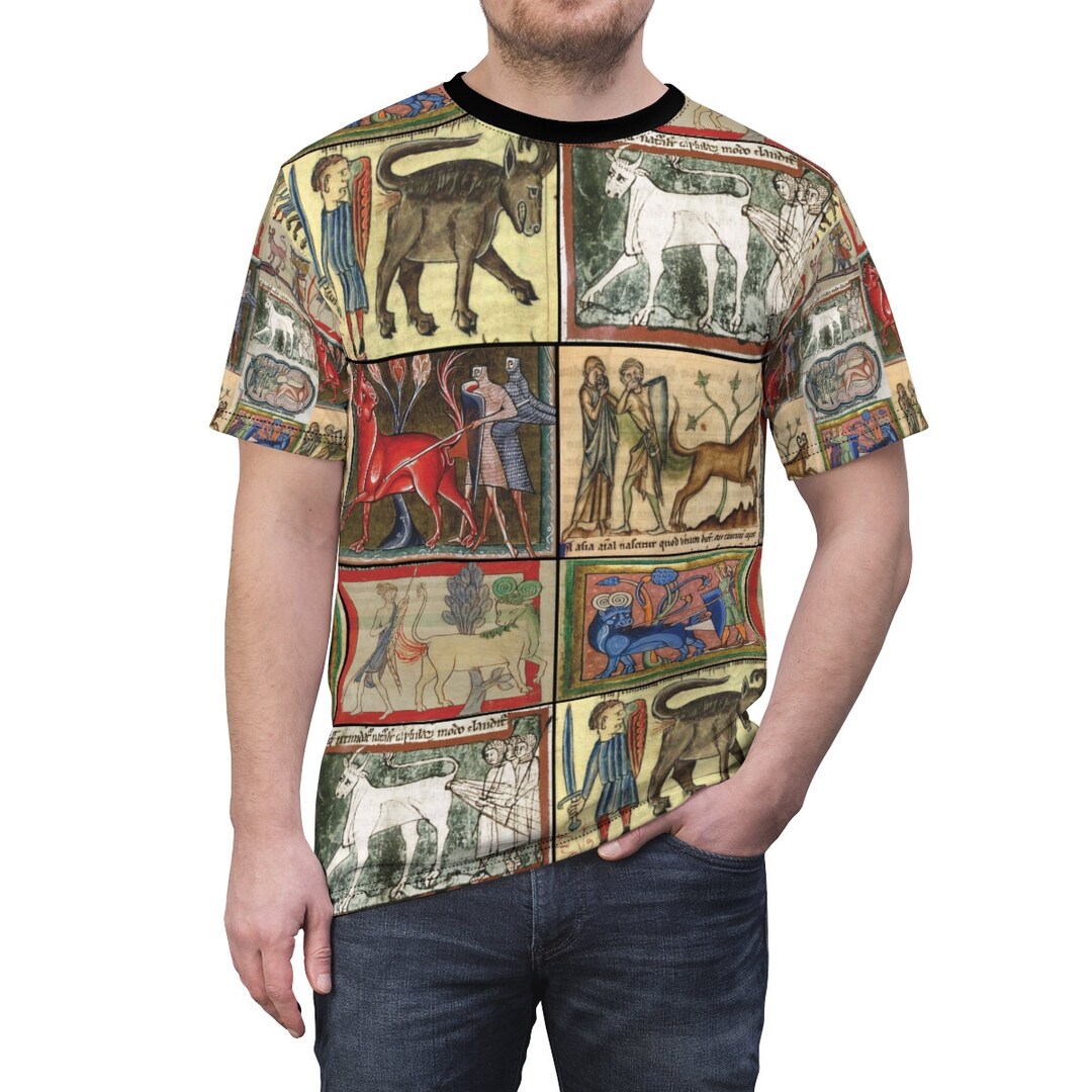 Goats Spraying Medieval Knights With Flaming Poo Unisex AOP Cut & Sew ...