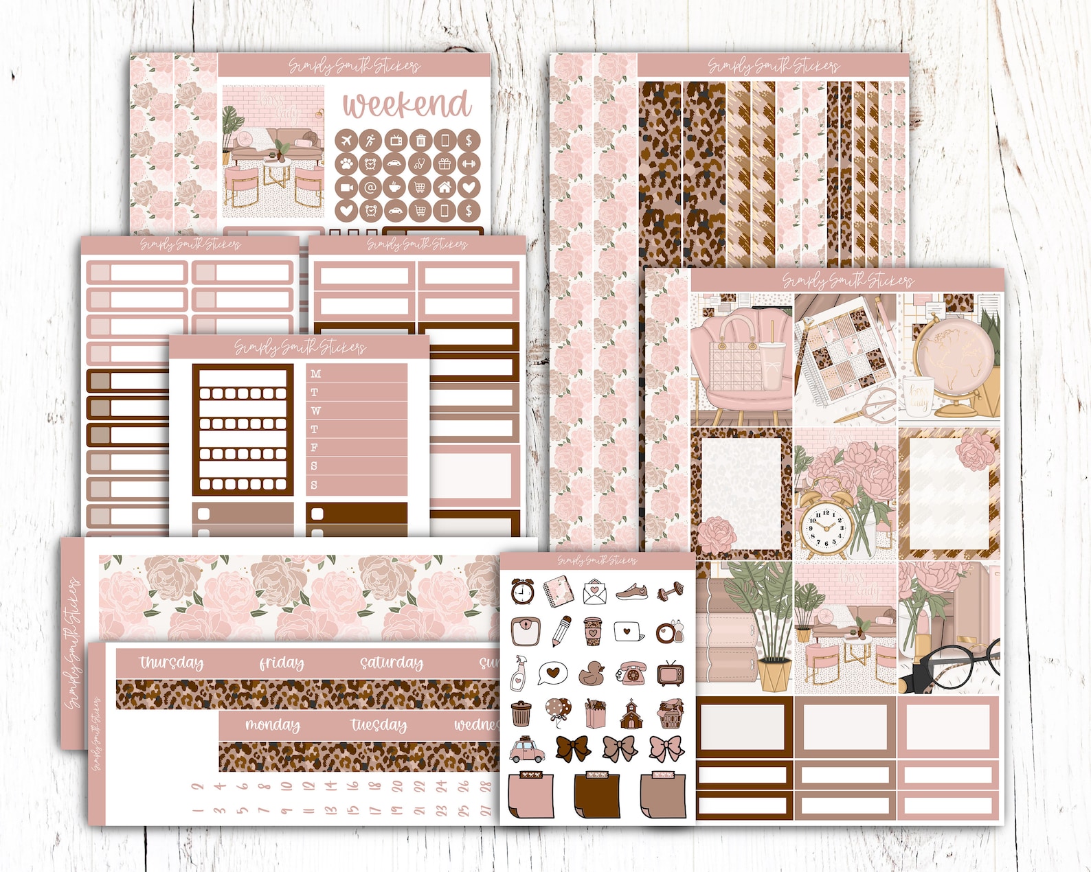 BOSS LADY | Vertical Weekly Planner Sticker Kit | Planner Stickers ...