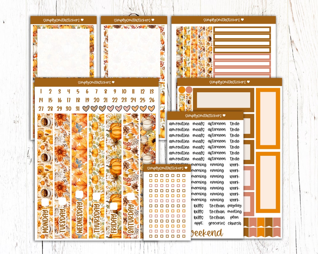 COZY SEASON Daily Duo Kit | 7x9 Planner Stickers | Daily Planning ...