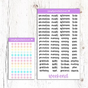 RAINBOW WEEK Daily Duo Kit | 7x9 Planner Stickers | Daily Planning ...
