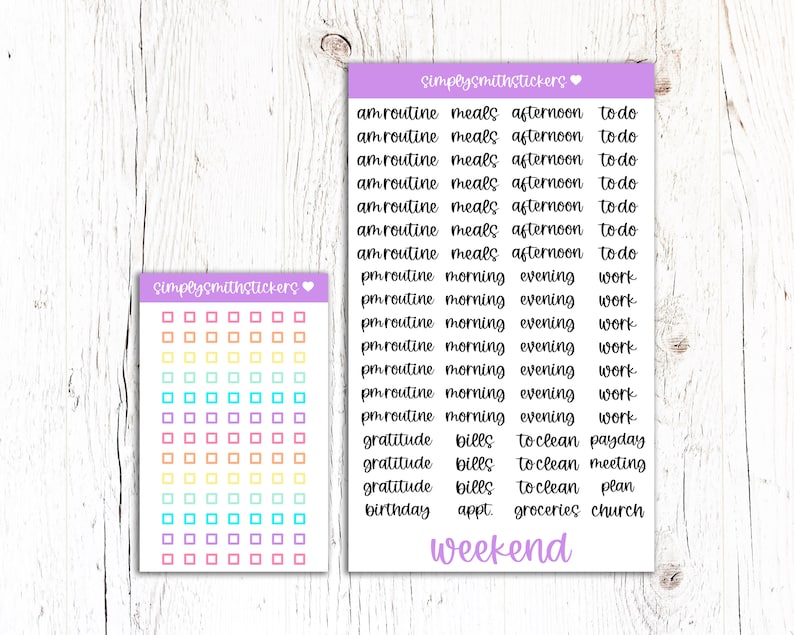 RAINBOW WEEK Daily Duo Kit 7x9 Planner Stickers Daily - Etsy