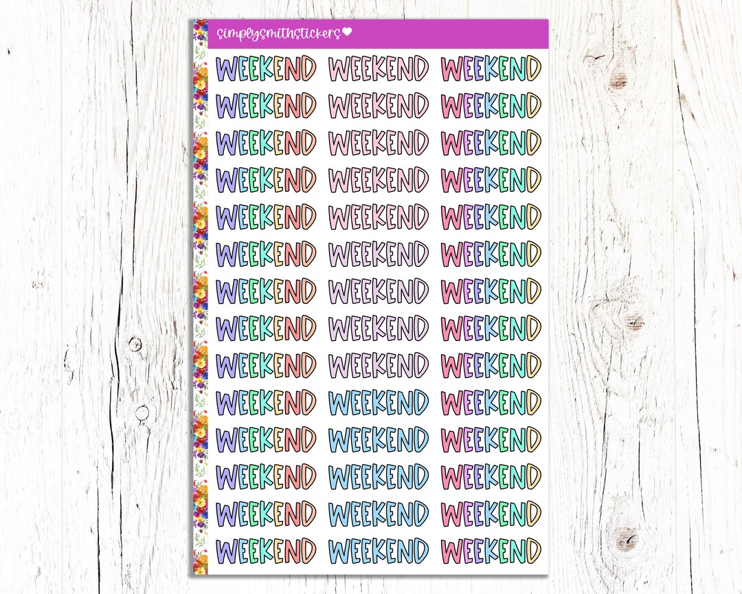 QUIRKY WEEKEND Stickers | Planner Stickers | Functional Stickers ...
