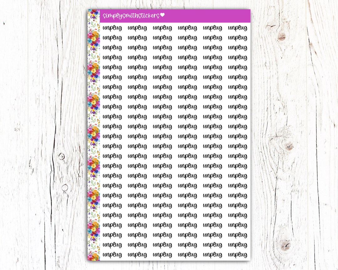 UNPLUG Script Stickers | Planner Stickers | Functional Stickers ...