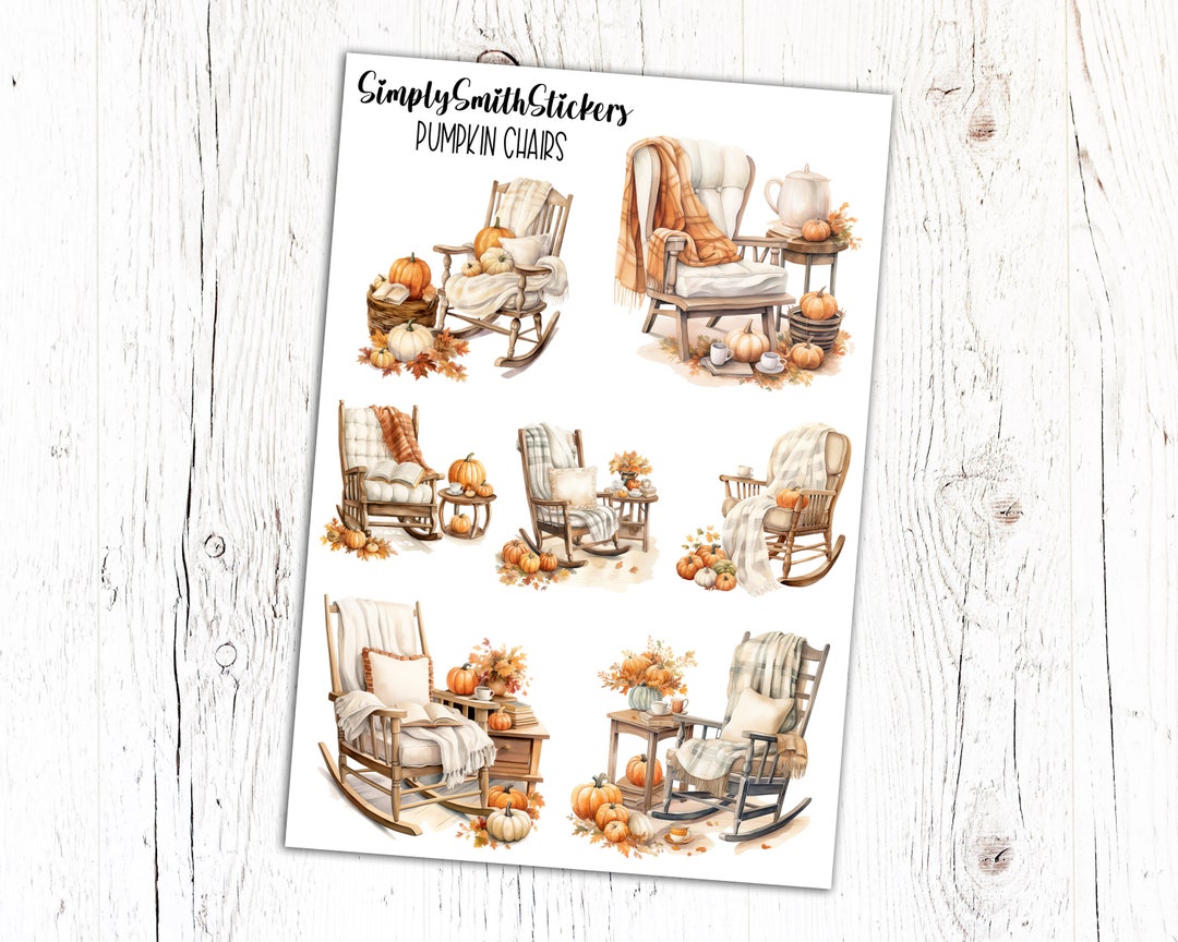 PUMPKIN CHAIRS Clear Frosted Matte Stickers | Deco Stickers | Planner ...