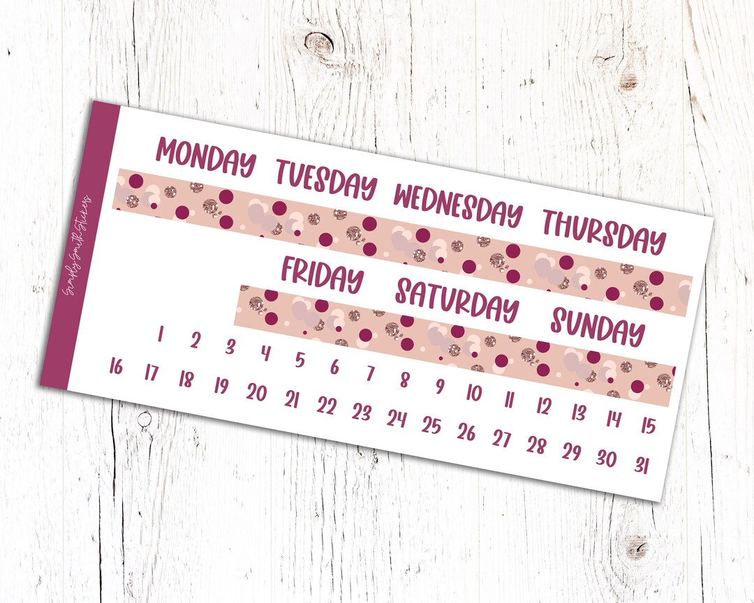 NEW YEAR'S EVE Script Style Date Headers Planner Stickers Functional ...
