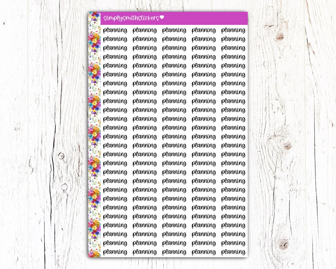 PLANNING Script Stickers | Planner Stickers | Functional Stickers ...