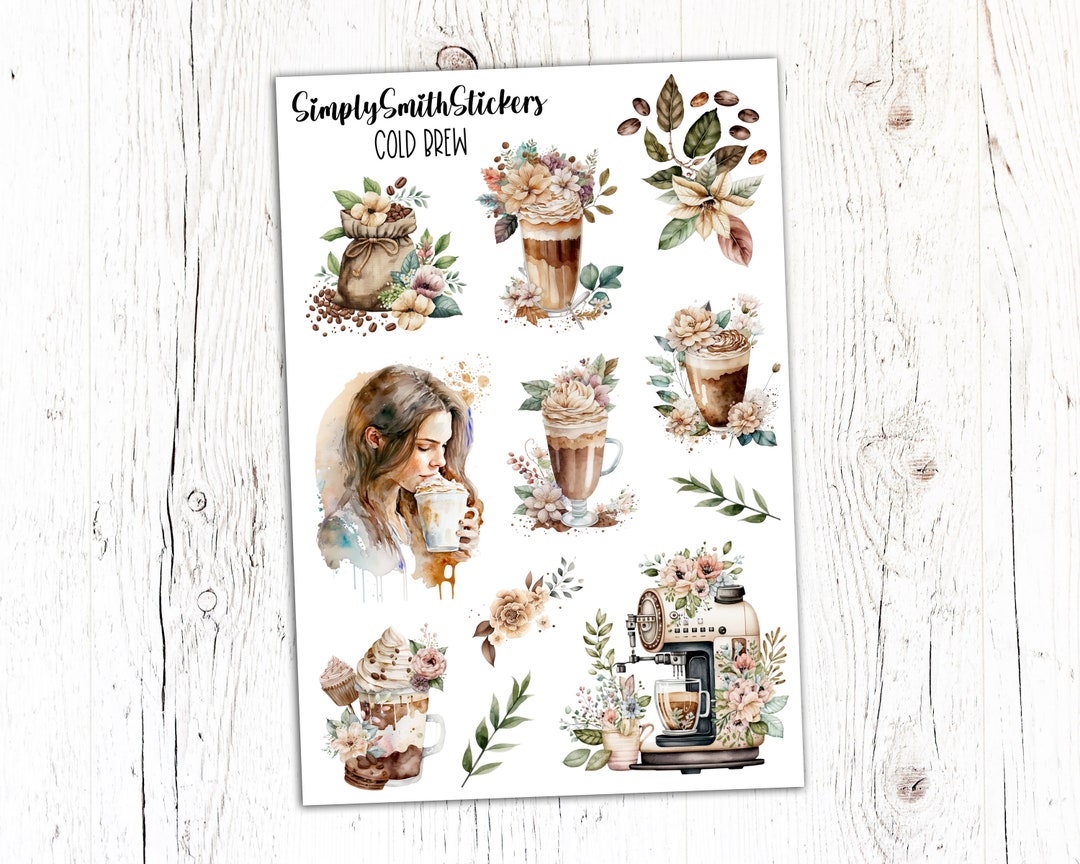COLD BREW Clear Frosted Matte Stickers | Deco Stickers | Planner ...
