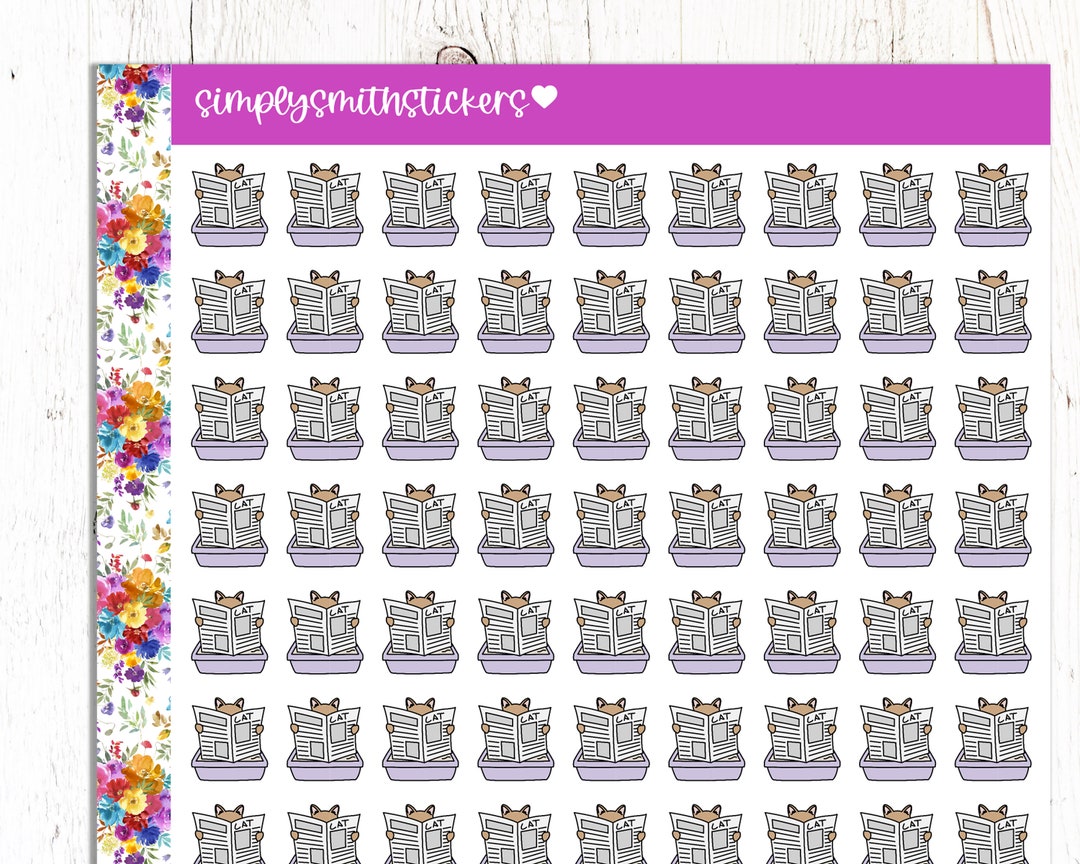 KITTY LITTER Doodle Stickers | Planner Stickers - Etsy