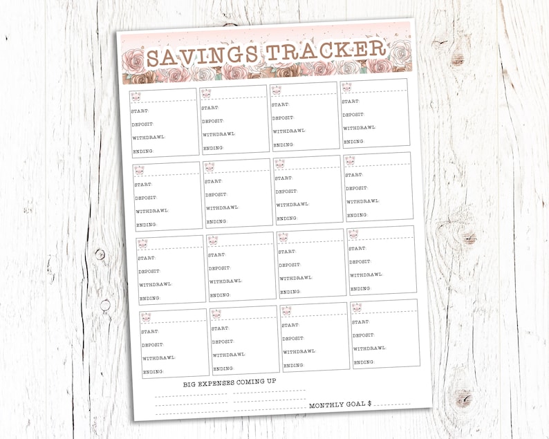 SAVINGS TRACKER Full Page Covers Planner Stickers Budget - Etsy