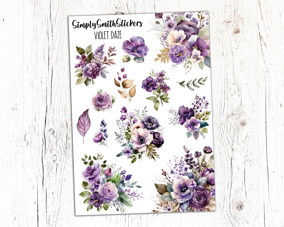 VIOLET DAZE Clear Frosted Matte Stickers | Deco Stickers | Planner Stickers - Etsy