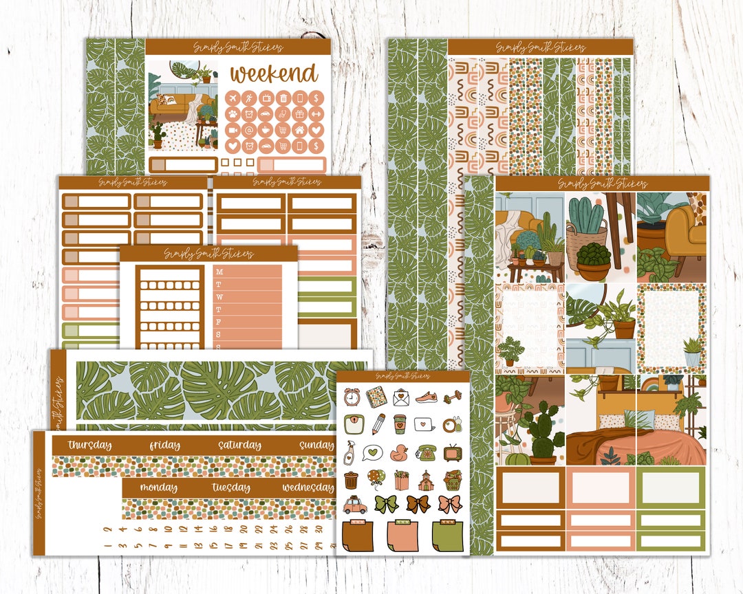 PLANT LIFE | Vertical Weekly Planner Sticker Kit | Planner Stickers ...