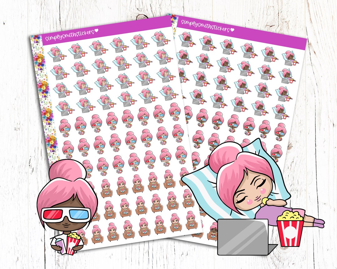 MOVIE Doodle Girl Stickers | Planner Stickers - Etsy