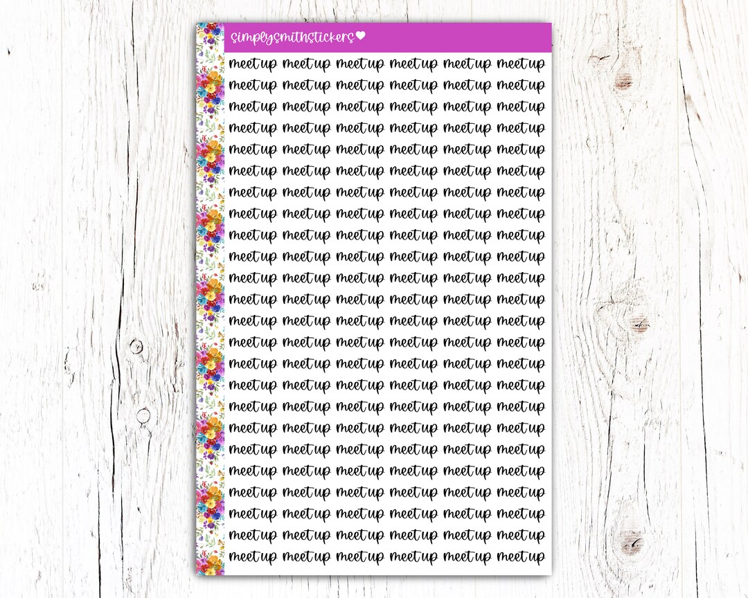 MEET UP Script Stickers | Planner Stickers | Reminder Stickers ...