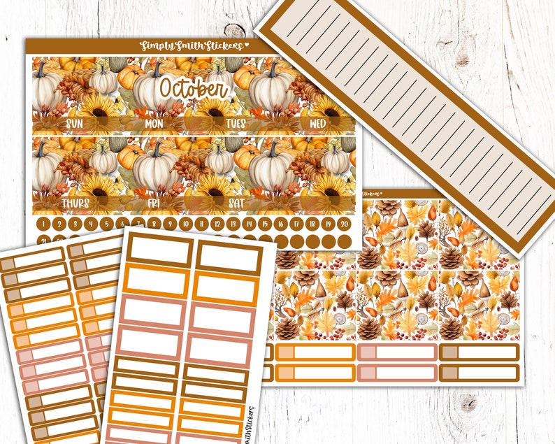 OCTOBER Monthly Sticker Kit | 7x9 | CUSTOMIZABLE Stickers | Planner ...