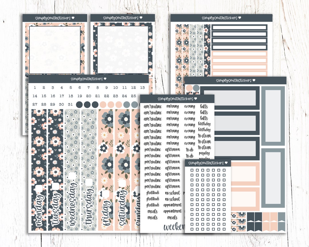 JUST PEACHY Daily DUO Kit | 7x9 Planner Stickers | Daily Duo Sticker ...