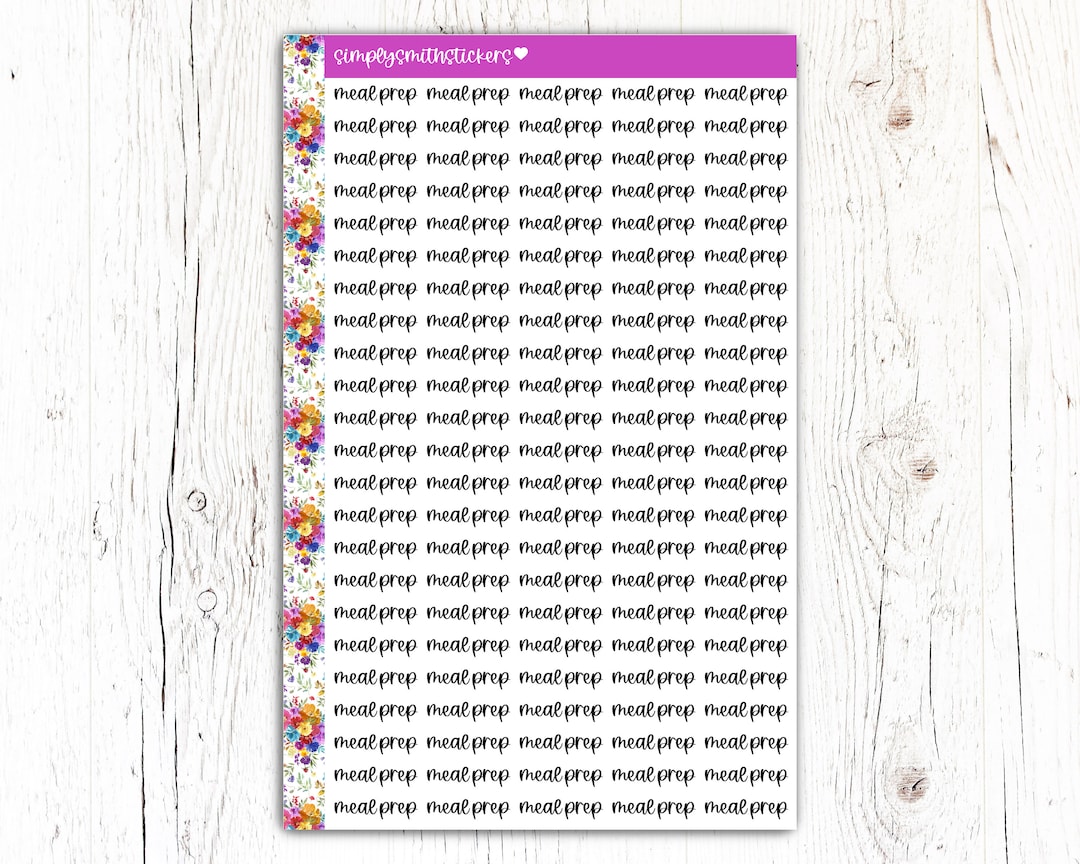 MEAL PREP Script Stickers | Planner Stickers | Dinner Stickers | Functional Stickers | Meal ...