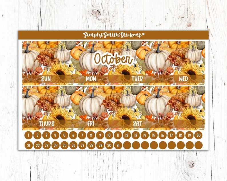 OCTOBER Monthly Sticker Kit | 7x9 | CUSTOMIZABLE Stickers | Planner ...