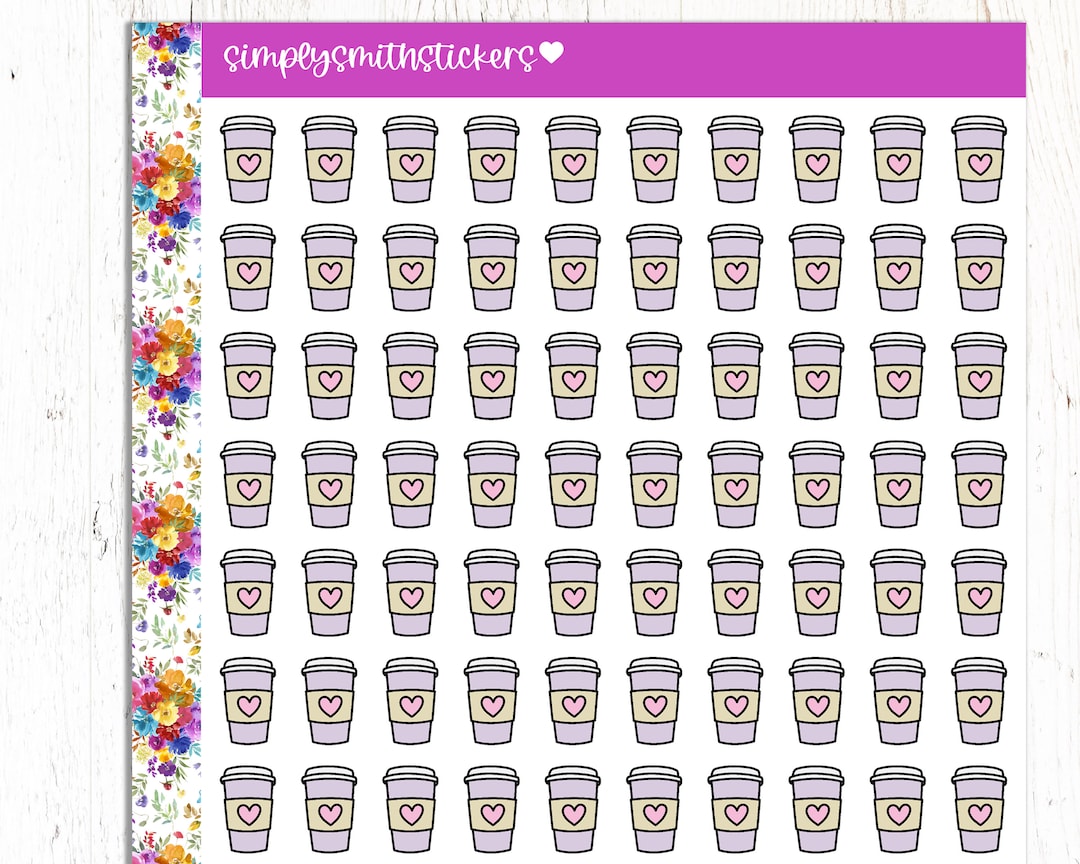 COFFEE CUP Doodle Stickers | Planner Stickers - Etsy