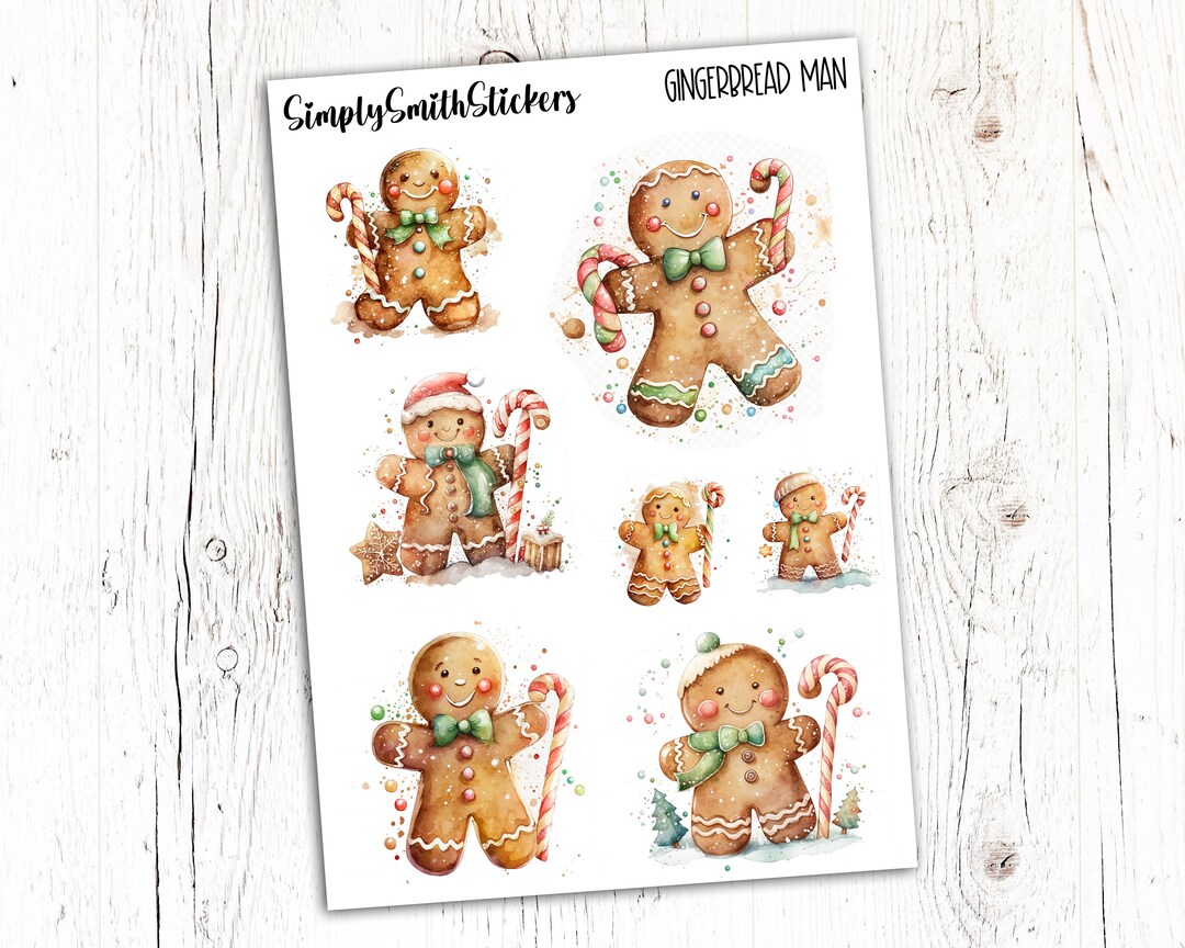 GINGERBREAD MAN Clear Frosted Matte Stickers Deco Stickers Planner ...