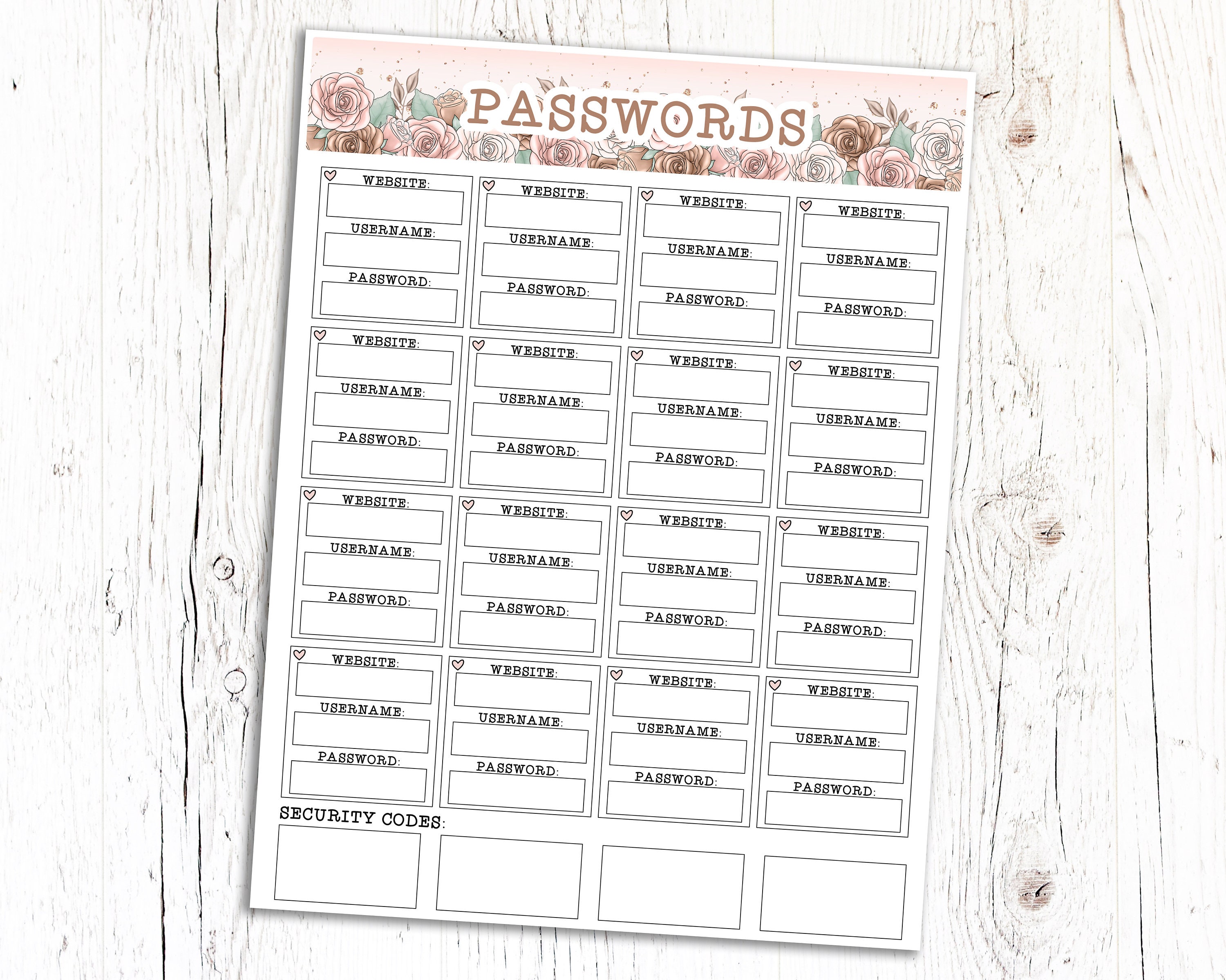 PASSWORD Tracker Full Page Cover Planner Stickers - Etsy
