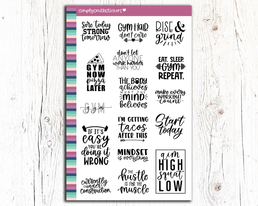 FITNESS QUOTES - EC Planner | Planner Stickers | Functional Stickers ...
