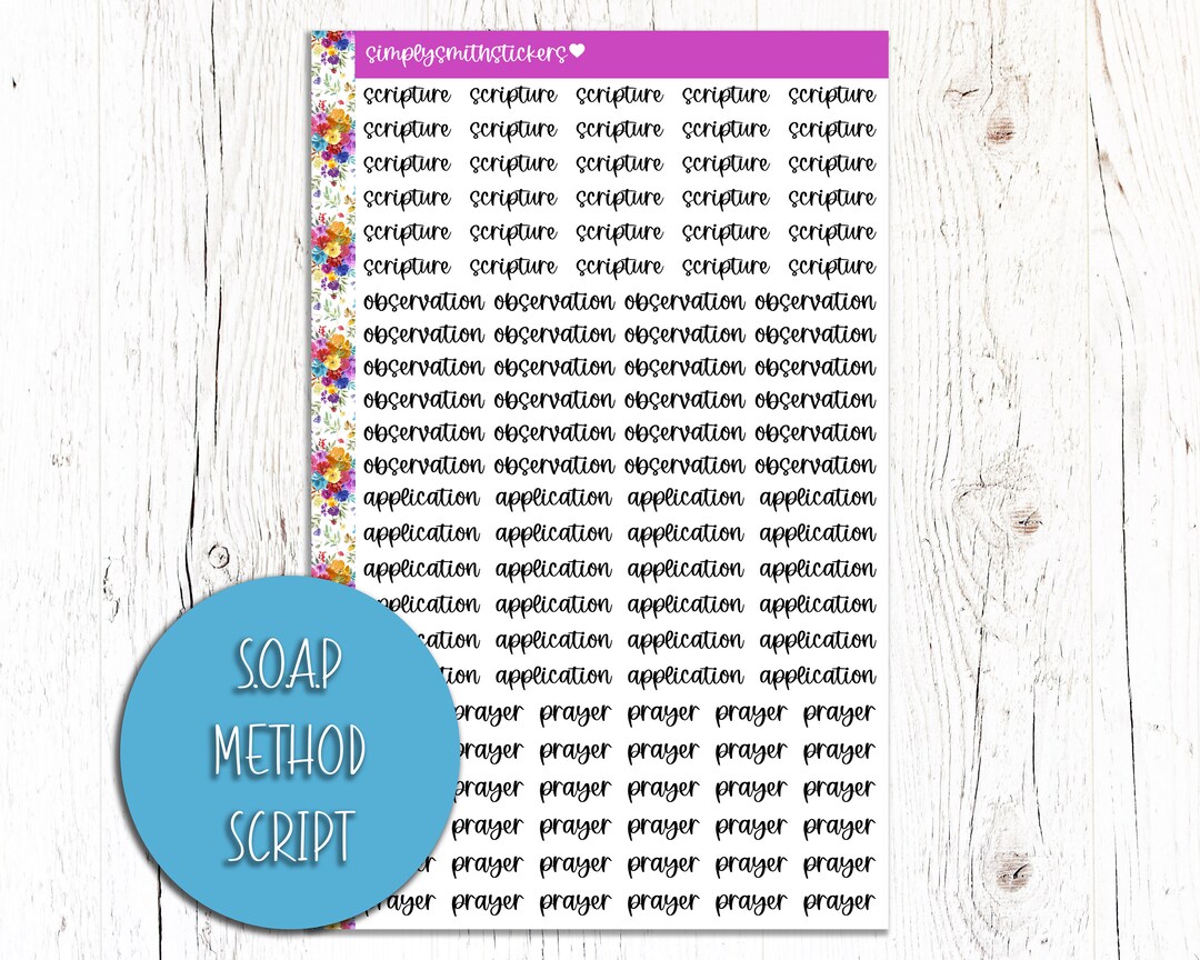 S.O.A.P Method Script Stickers | Planner Stickers | Functional Stickers ...