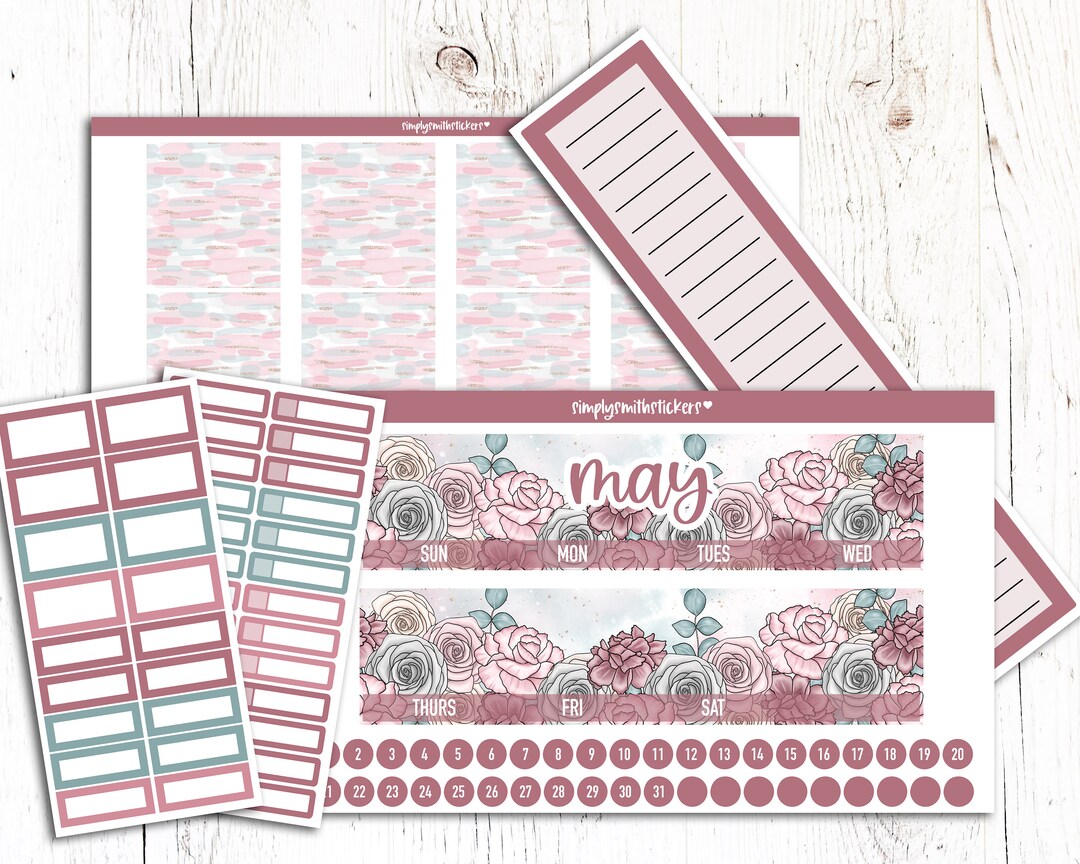 A5 MAY Monthly Sticker Kit Customizable Planner Accessories Monthly ...