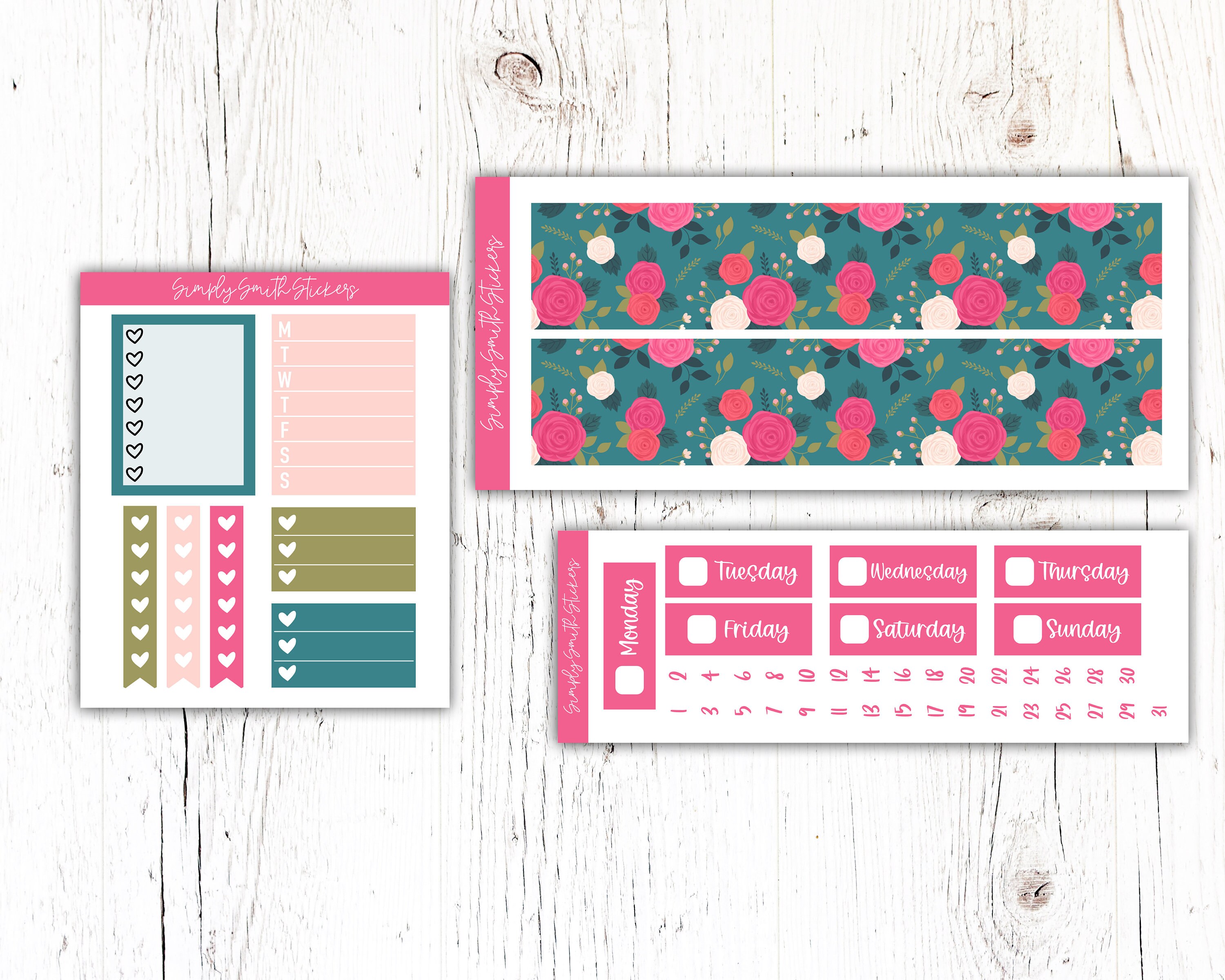 Stickers, Labels & Tags Paper BlueBloomECFul No White Space Sticker Kit ...