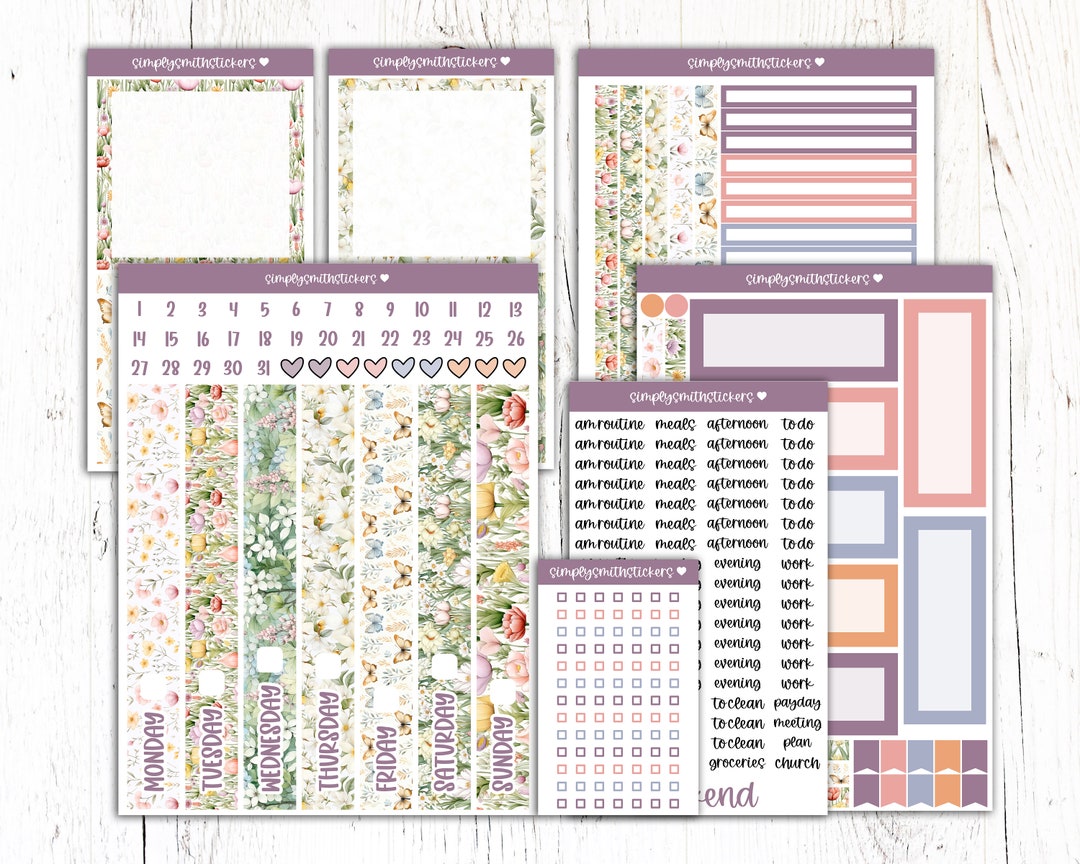 BLOSSOM Daily Duo Kit | 7x9 Planner Stickers | Daily Planning Stickers ...