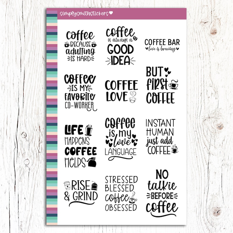 Coffee Stickers - Etsy