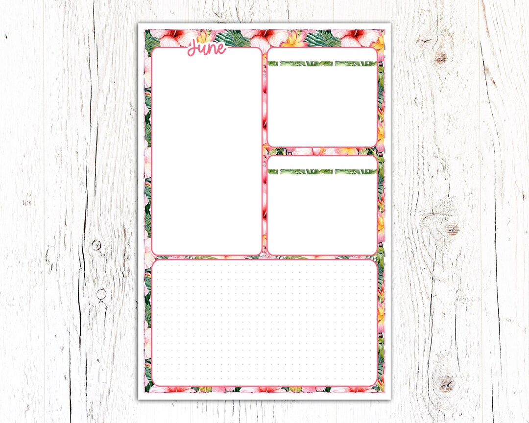 JUNE DASHBOARD Sheet | A5 | FULL Page Sticker - Etsy