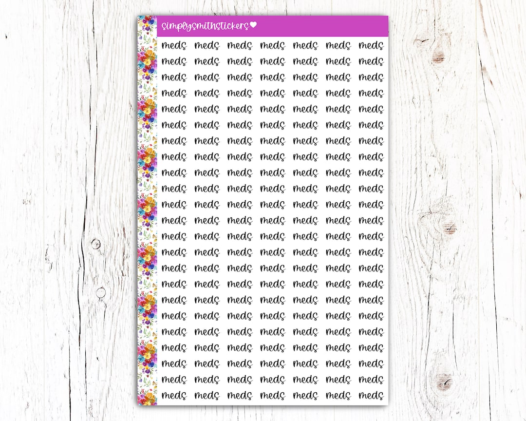 MEDS Script Stickers | Planner Stickers | Functional Stickers ...