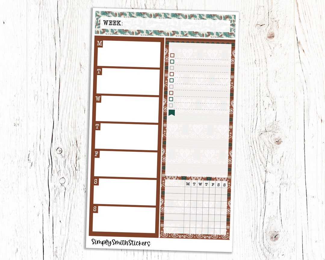 A5 SWEET HOME Week at a Glance | Weekly Overview Stickers | Weekly ...