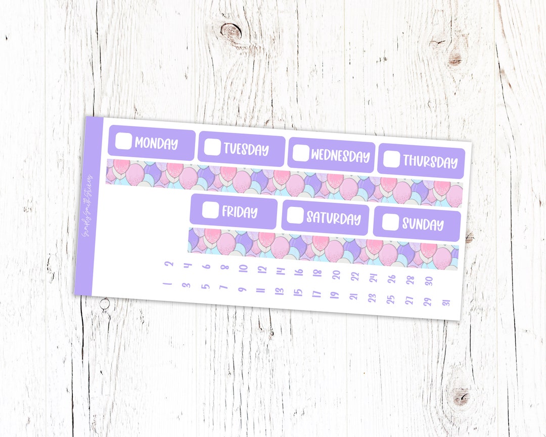 BIRTHDAY PARTY Date Headers | Planner Stickers | Functional Planning ...