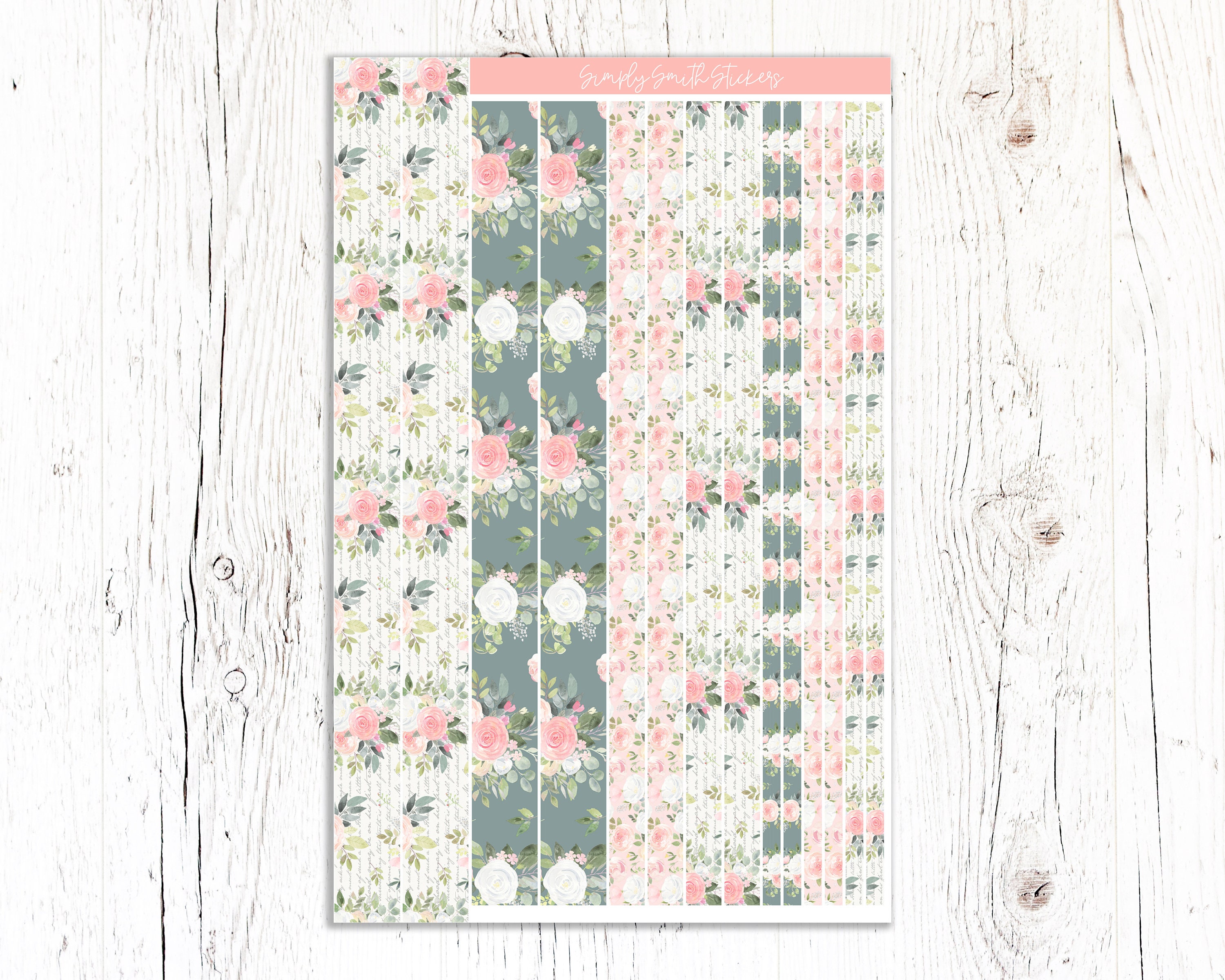 SOPHISTICATED ROSE | Vertical Weekly Planner Sticker Kit | Planner ...
