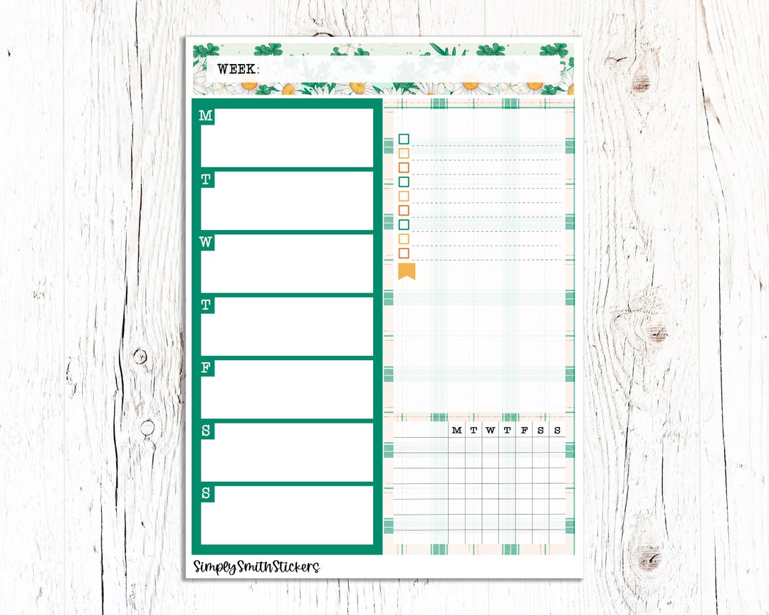 7X9 ST PATTY Week at a Glance | 7x9 | Weekly Overview Stickers | Weekly ...