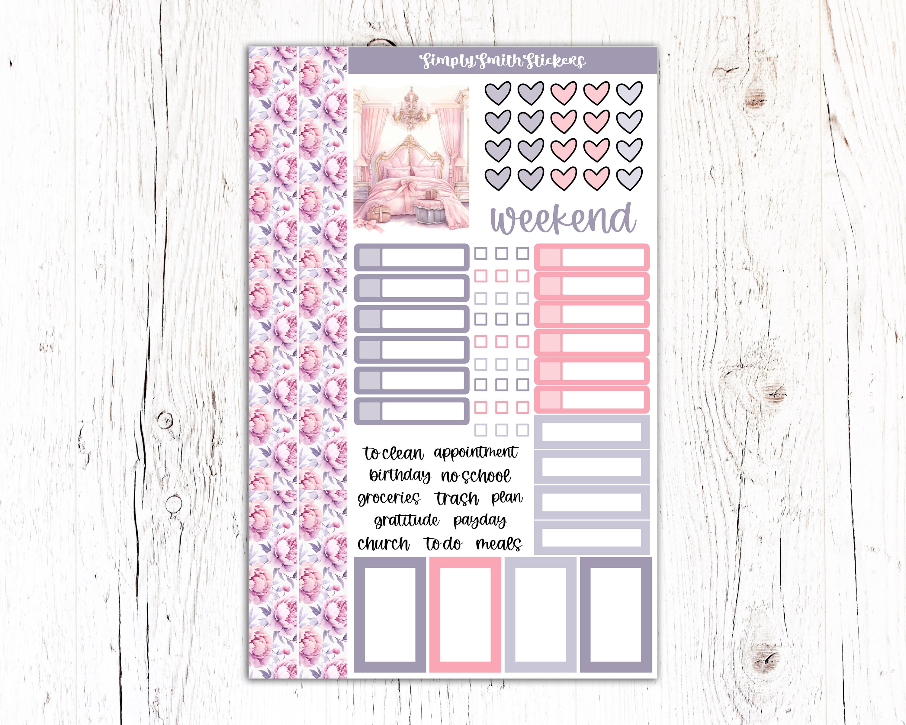MOMMYS HEART | Vertical Weekly Planner Sticker Kit | Planner Stickers ...