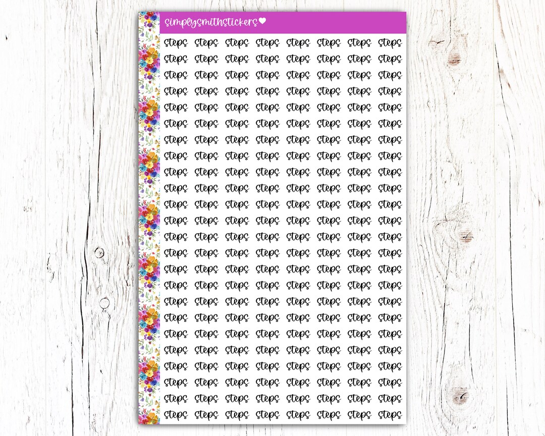 STEPS Script Stickers | Planner Stickers | Functional Stickers ...