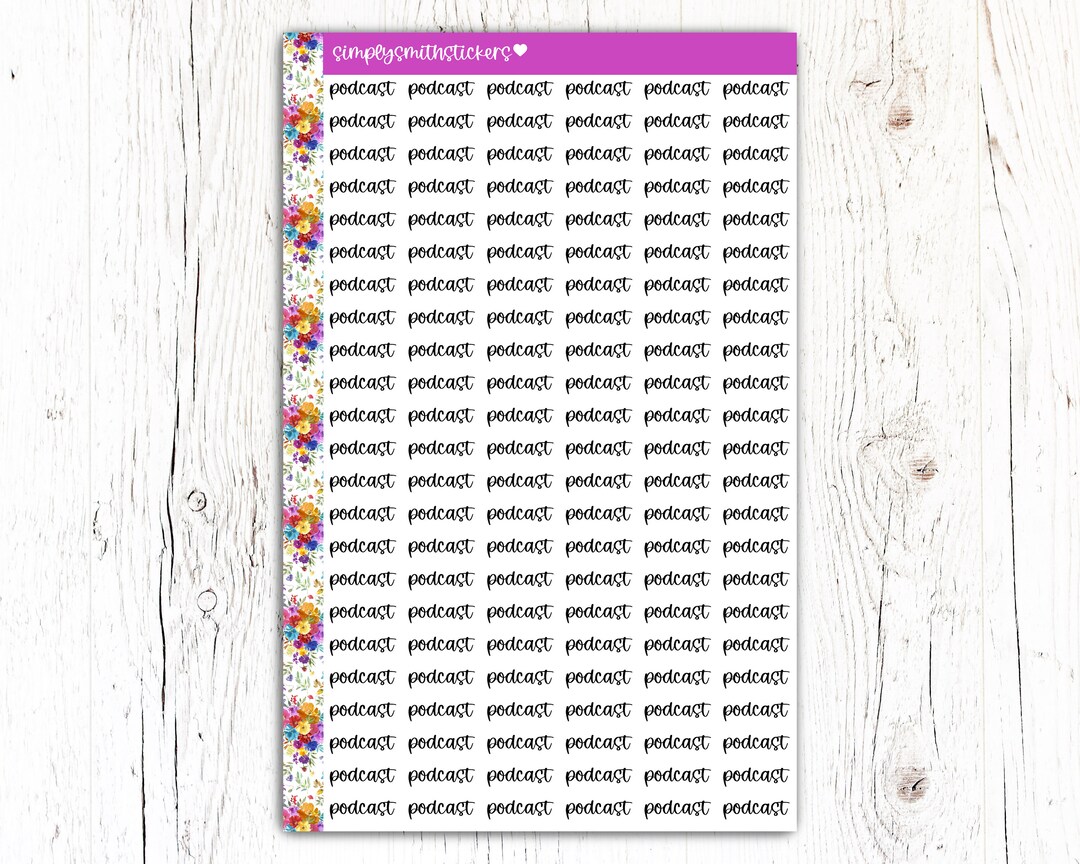 PODCAST Script Stickers | Planner Stickers | Social Media Stickers ...