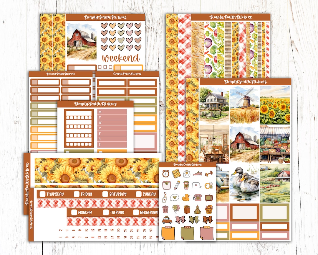 HOMESTEAD | Vertical Weekly Planner Sticker Kit | Planner Stickers - Etsy
