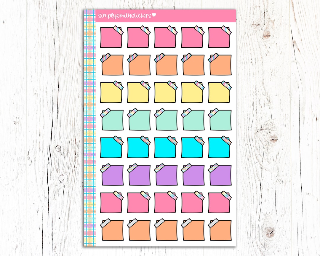 STICKY NOTE DOODLES Rainbow | Planner Stickers | Functional Stickers ...