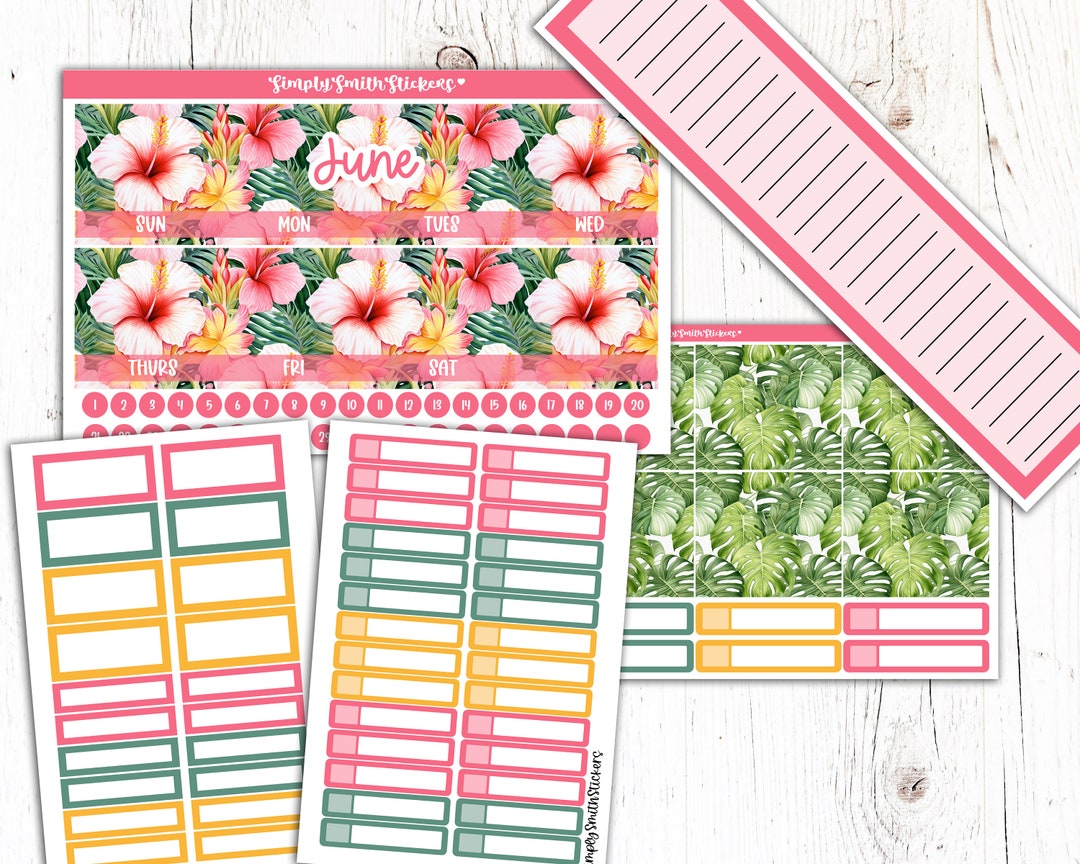 JUNE Monthly Sticker Kit | 7x9 | CUSTOMIZABLE Stickers | Planner ...