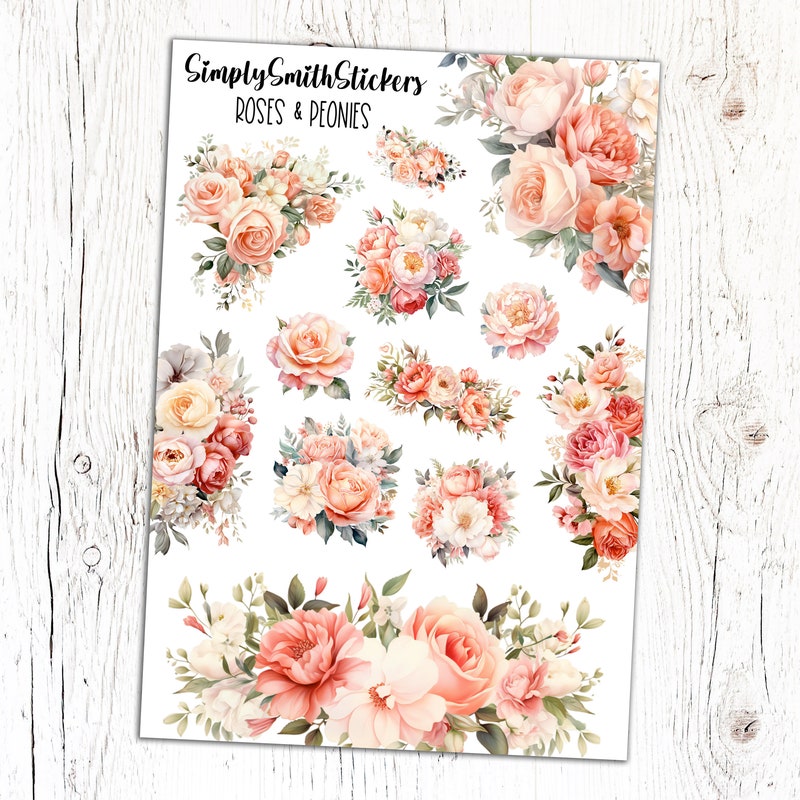 Peonies Stickers - Etsy