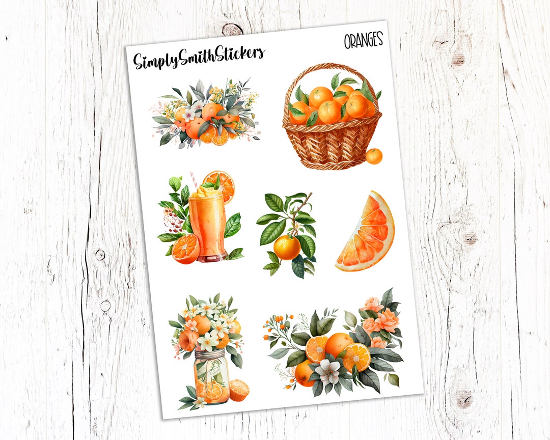 ORANGES Clear Frosted Matte Stickers | Deco Stickers | Planner Stickers ...