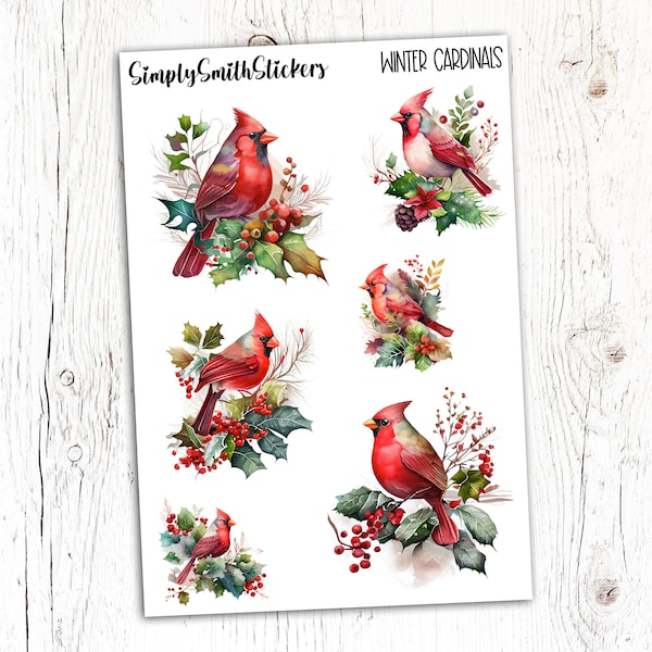 Cardinal Clear Stickers - Etsy