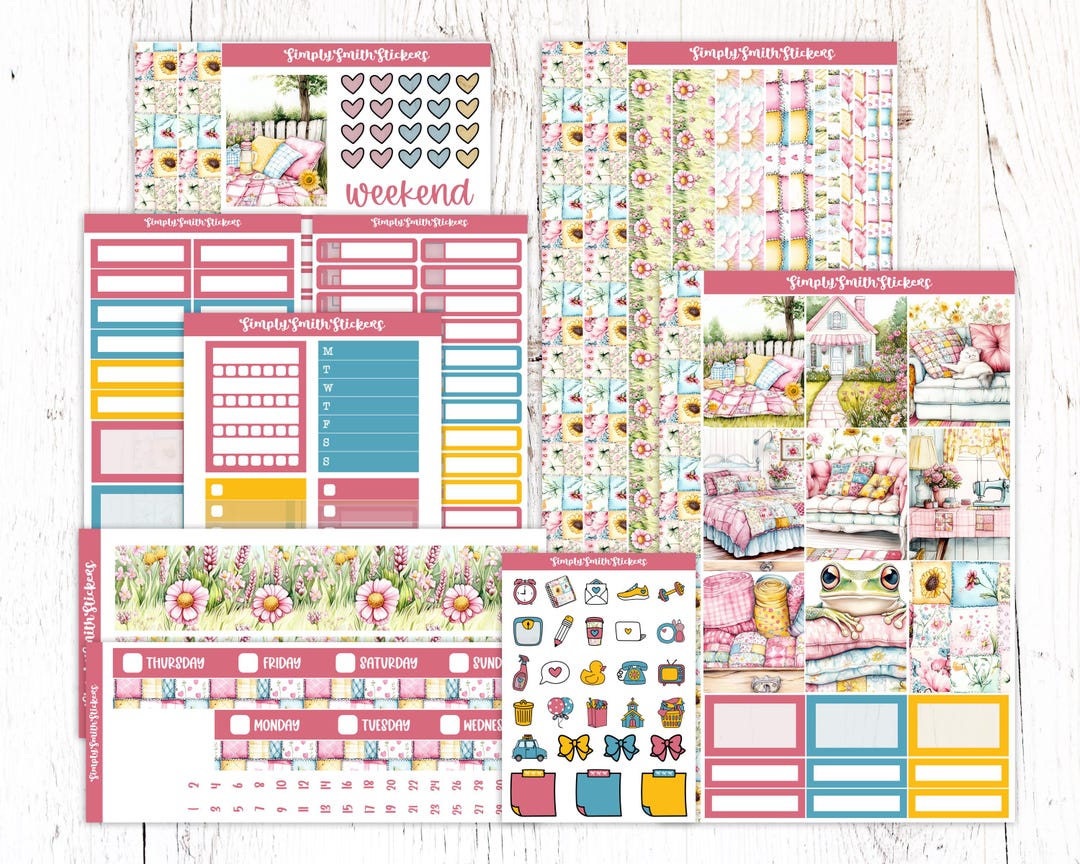 PATCH WORK | Vertical Weekly Planner Sticker Kit | Planner Stickers - Etsy