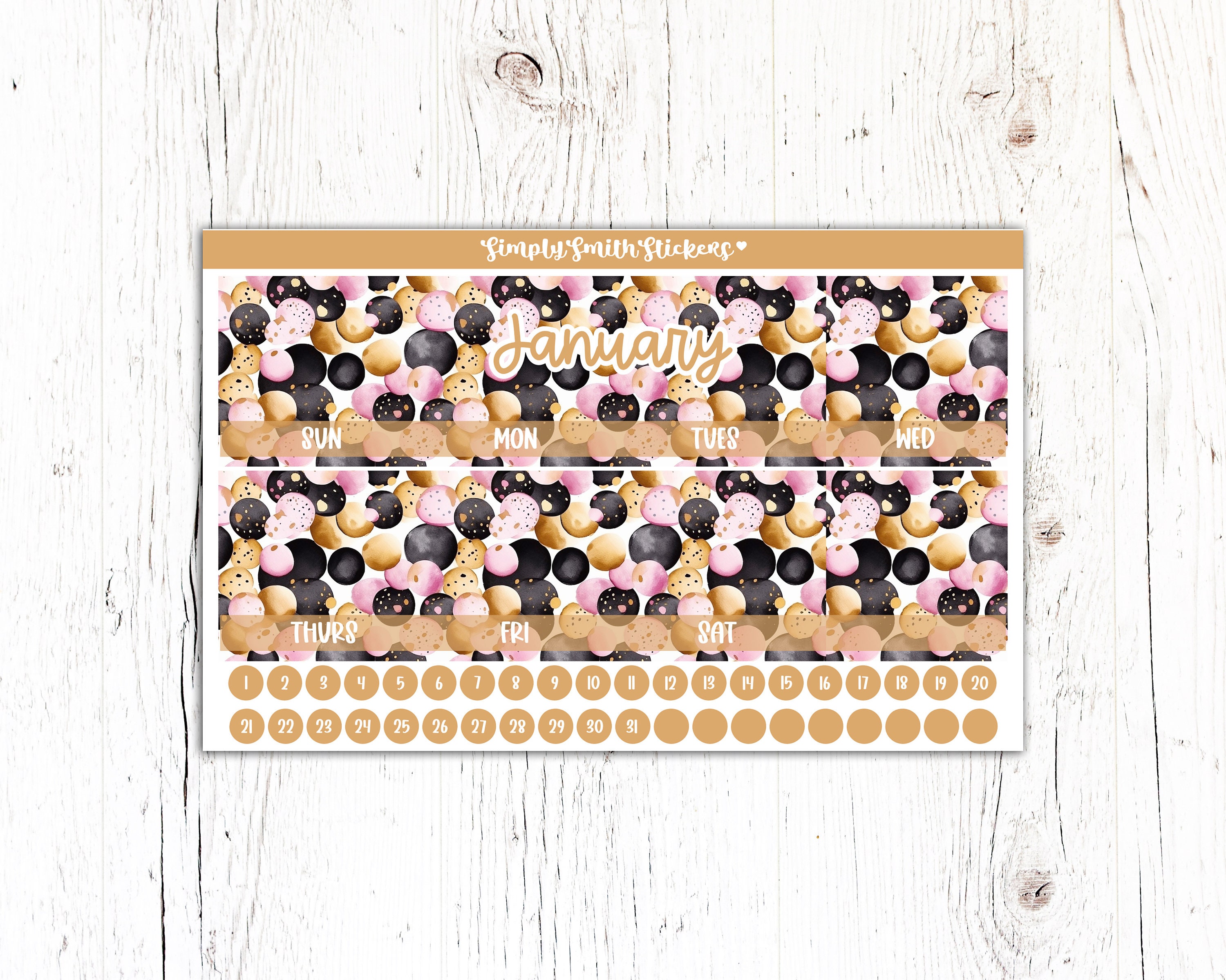JANUARY Monthly Sticker Kit | 7x9 | CUSTOMIZABLE Stickers | Planner ...