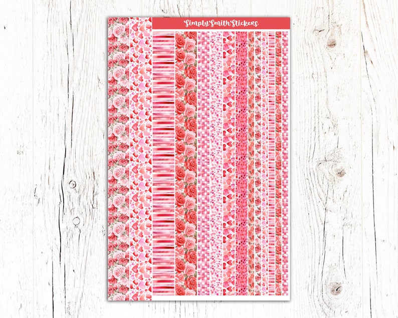 VALENTINE'S DAY | Vertical Weekly Planner Sticker Kit | Planner ...