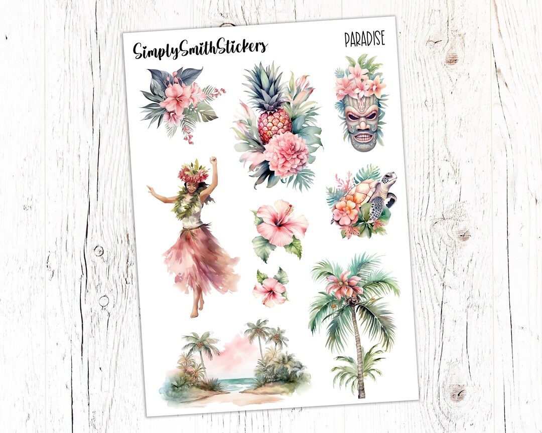 PARADISE Clear Frosted Matte Stickers | Deco Stickers | Planner ...
